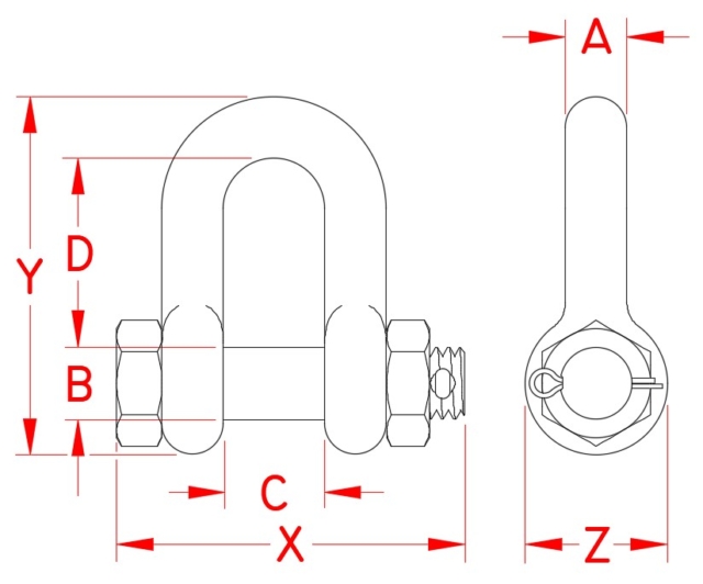 Bolt Chain Shackle - Unicorn Stainless