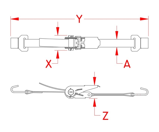 Ratchet Assembly with Flat Hooks - Unicorn Stainless