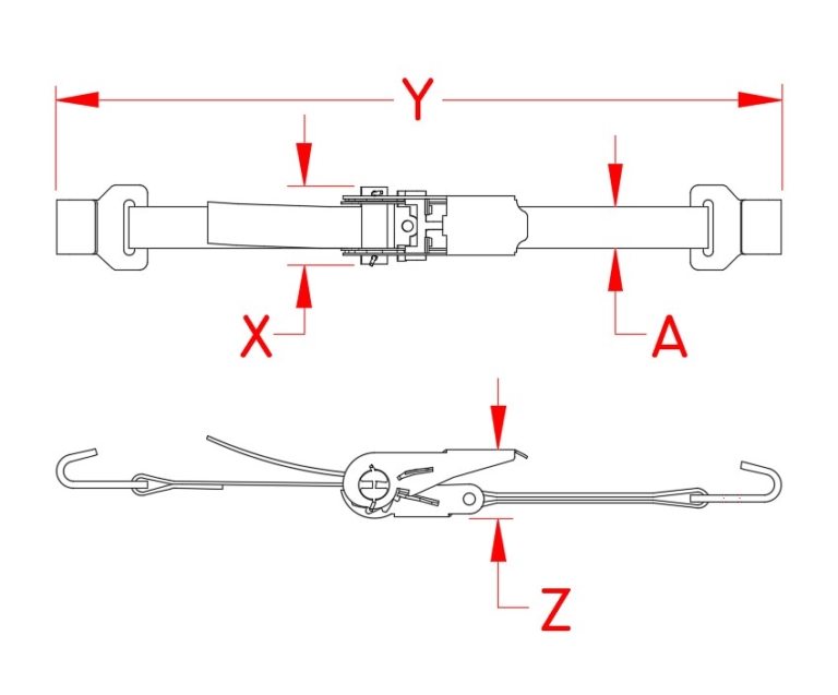 Ratchet Assembly with Flat Hooks - Unicorn Stainless