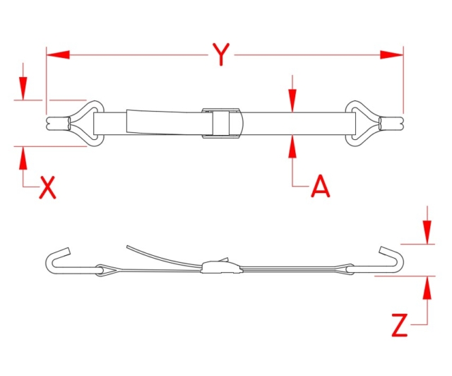 Cam Buckle Assembly with "J" Hooks - Unicorn Stainless