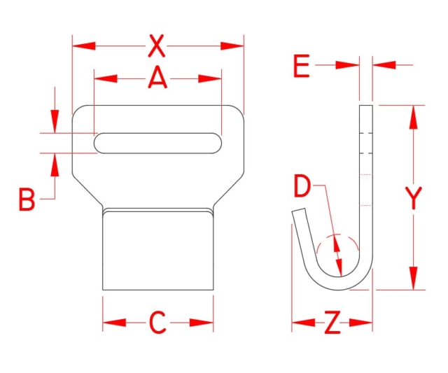 Stainless Flat Web Hook for All Webbing Applications - Unicorn Stainless