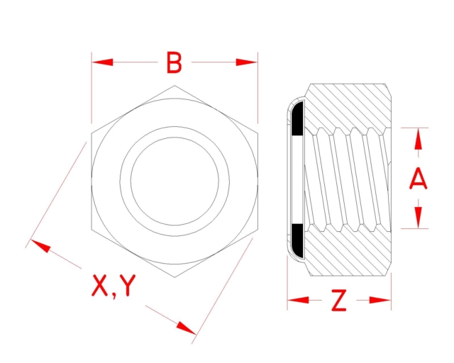 Nylon Insert Lock Nut - Unicorn Stainless