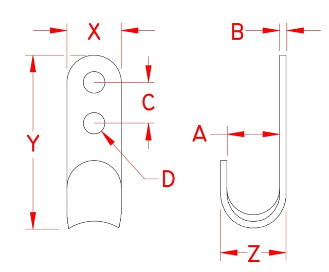 Stainless Flat Hook: Durable Marine Hardware Solution - Unicorn Stainless
