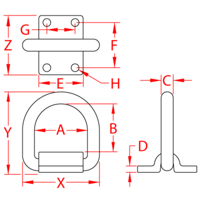 Lashing Ring - Bolt On - Unicorn Stainless